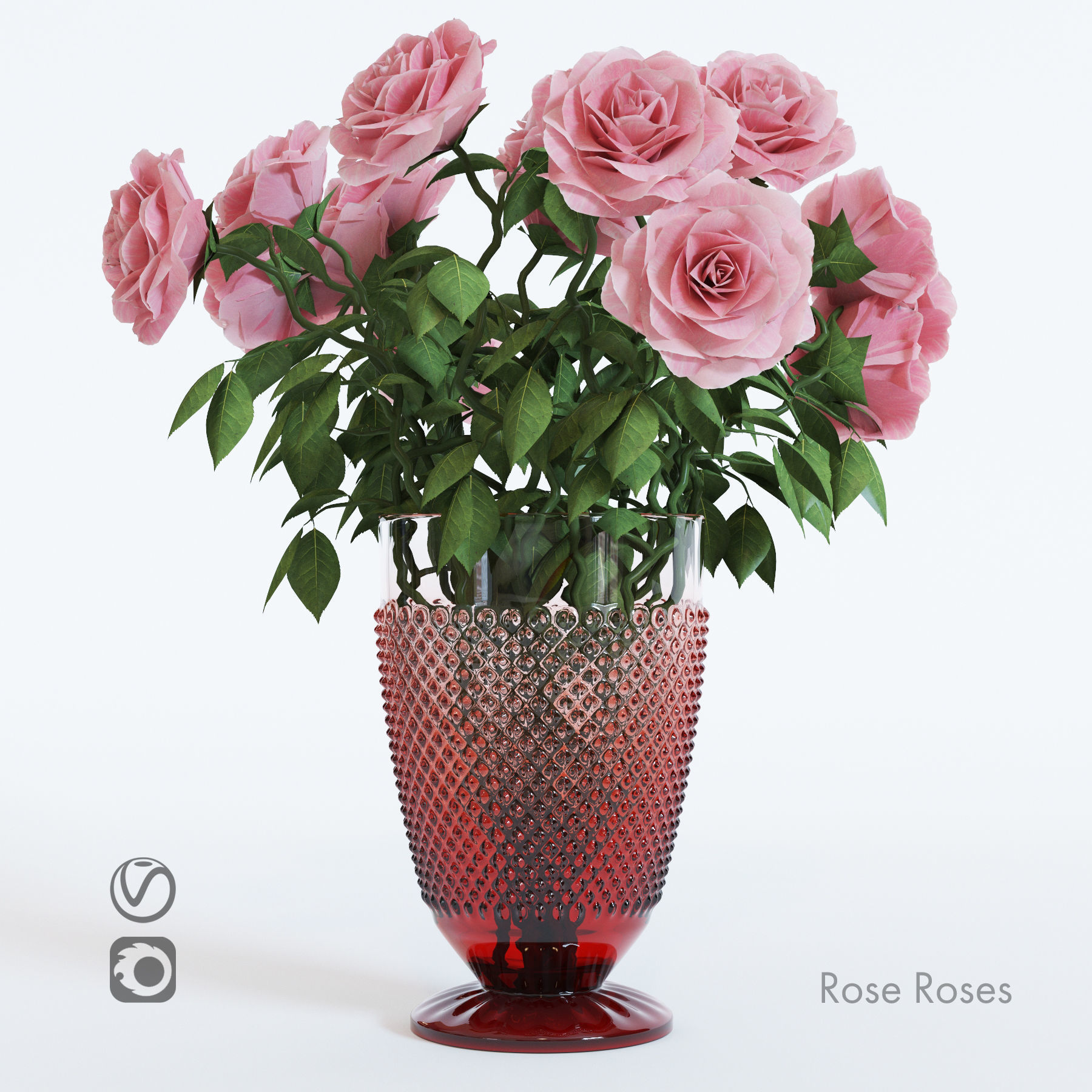 Pink roses 3D model | CGTrader