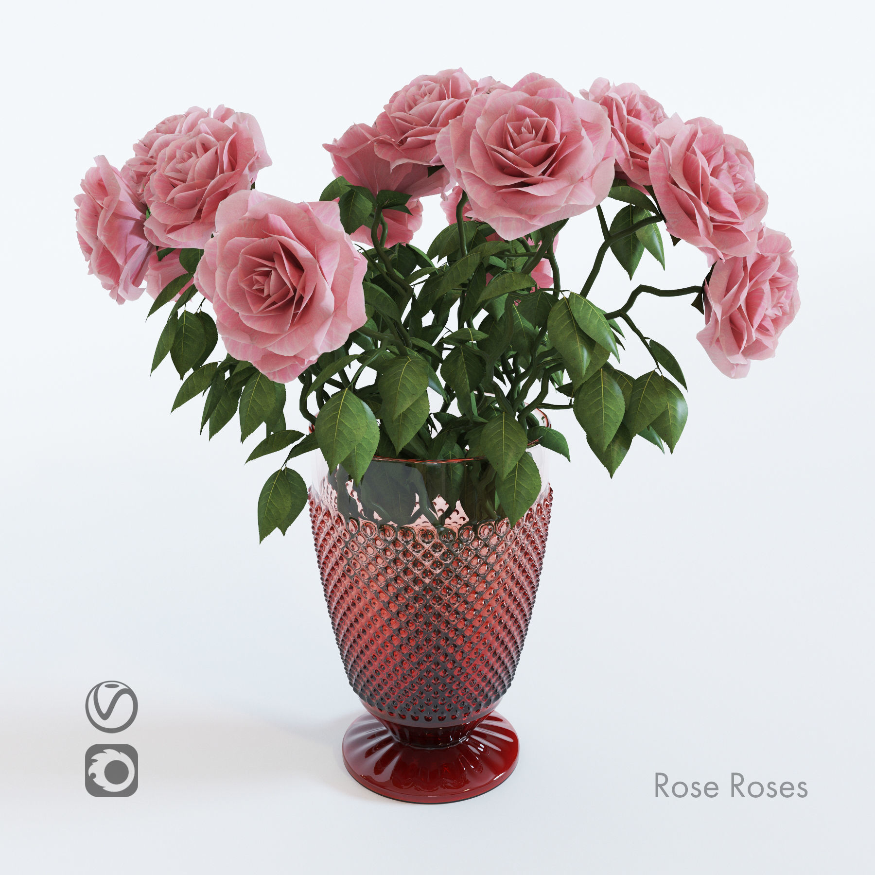 Pink roses 3D model | CGTrader