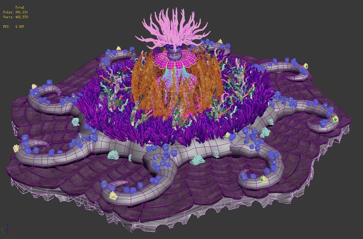 Submarine plant - sea anemone 3D model | CGTrader