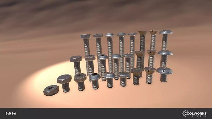 3D model Bolt Set VR / AR / low-poly | CGTrader