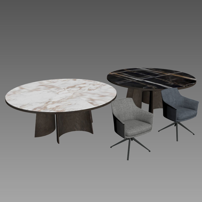 Poliform Kensington round table Stanford chair 3D model | CGTrader