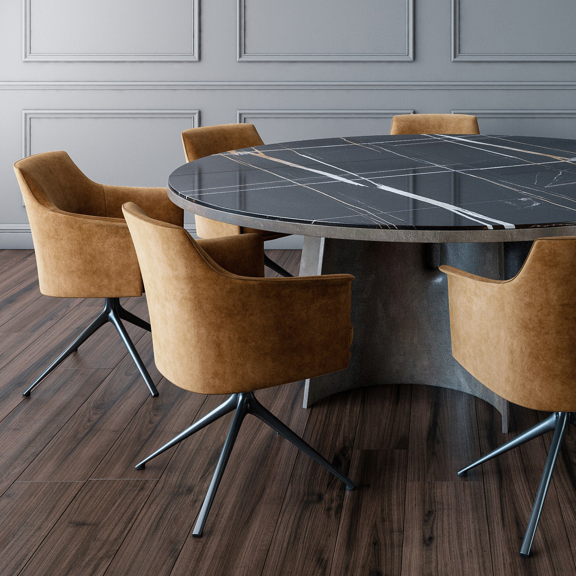 Poliform Kensington round table Stanford chair 3D model | CGTrader