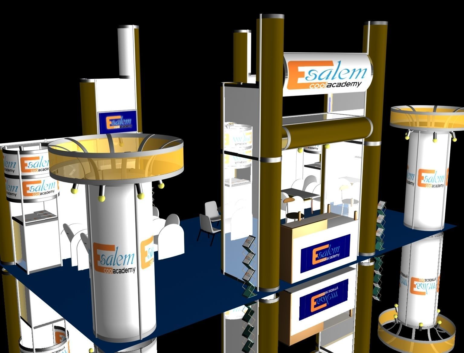 3d stand Exhibition booth 5x10 Octanorm system 3D model | CGTrader