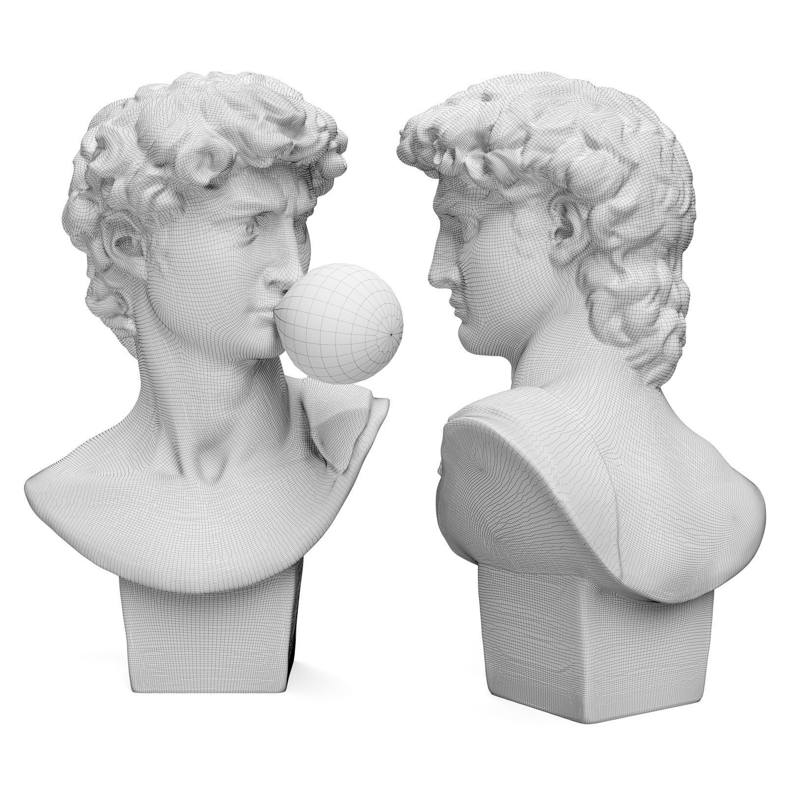 Bust of David Sculpture Michelangelo 3D model | CGTrader