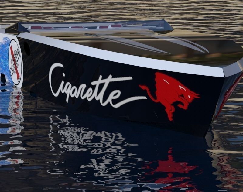 Cigarette fast commuter boat with engine 3D model | CGTrader