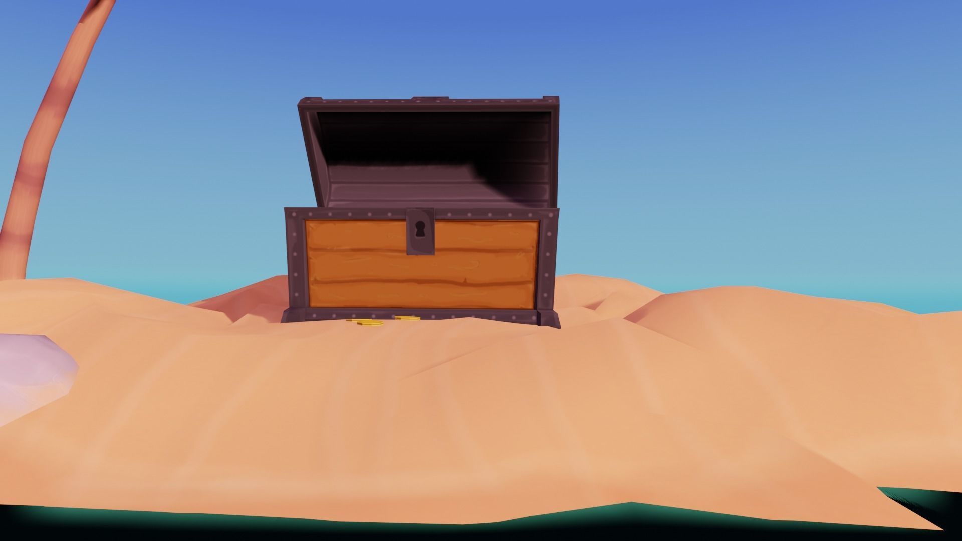 Hand painted Treasure Chest free VR / AR / low-poly 3D model | CGTrader