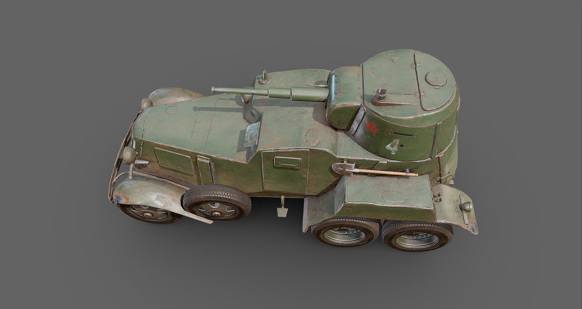 3D model BA-10 armored car VR / AR / low-poly | CGTrader