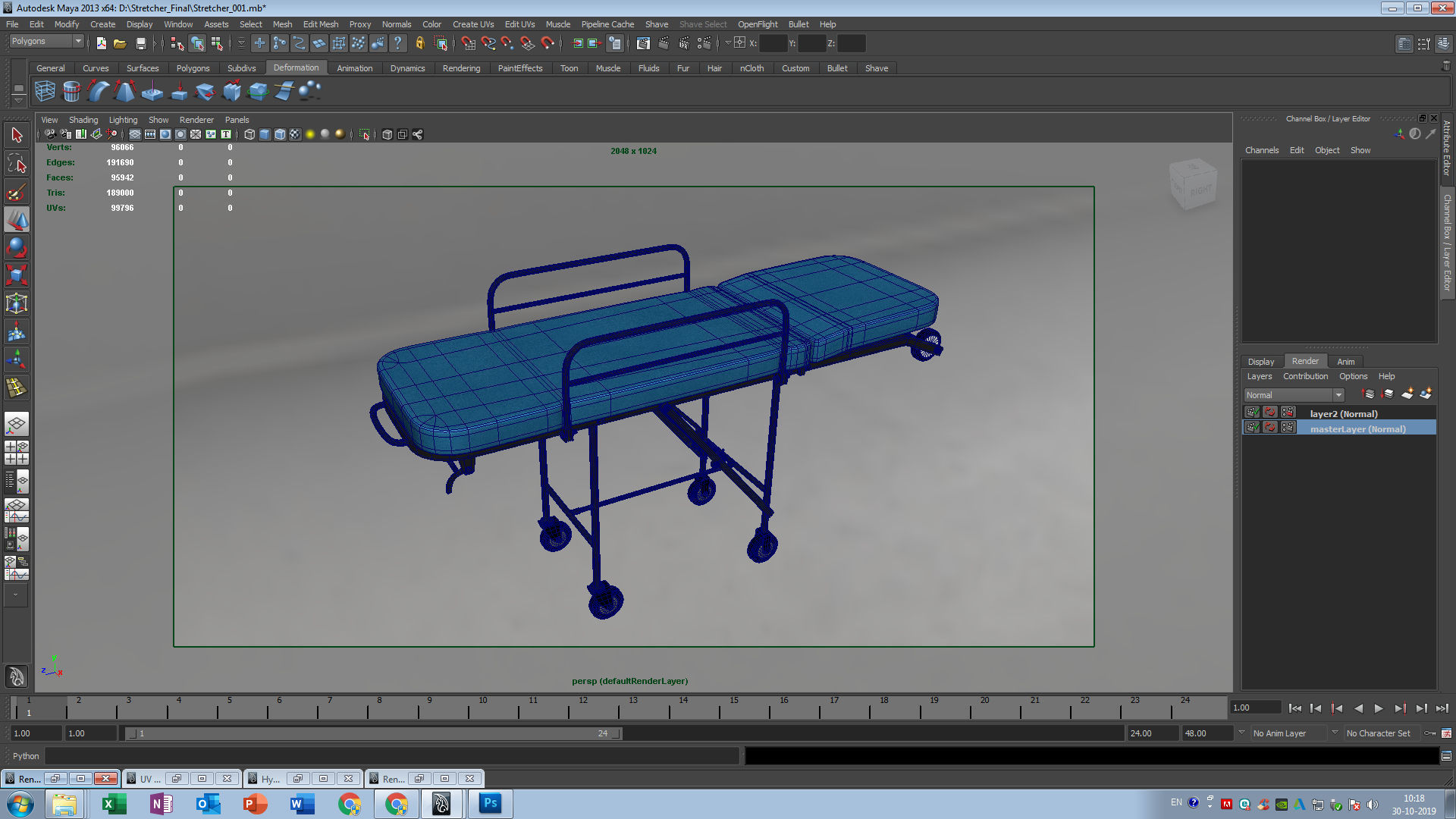 hospital stretcher 3d model 3D model | CGTrader
