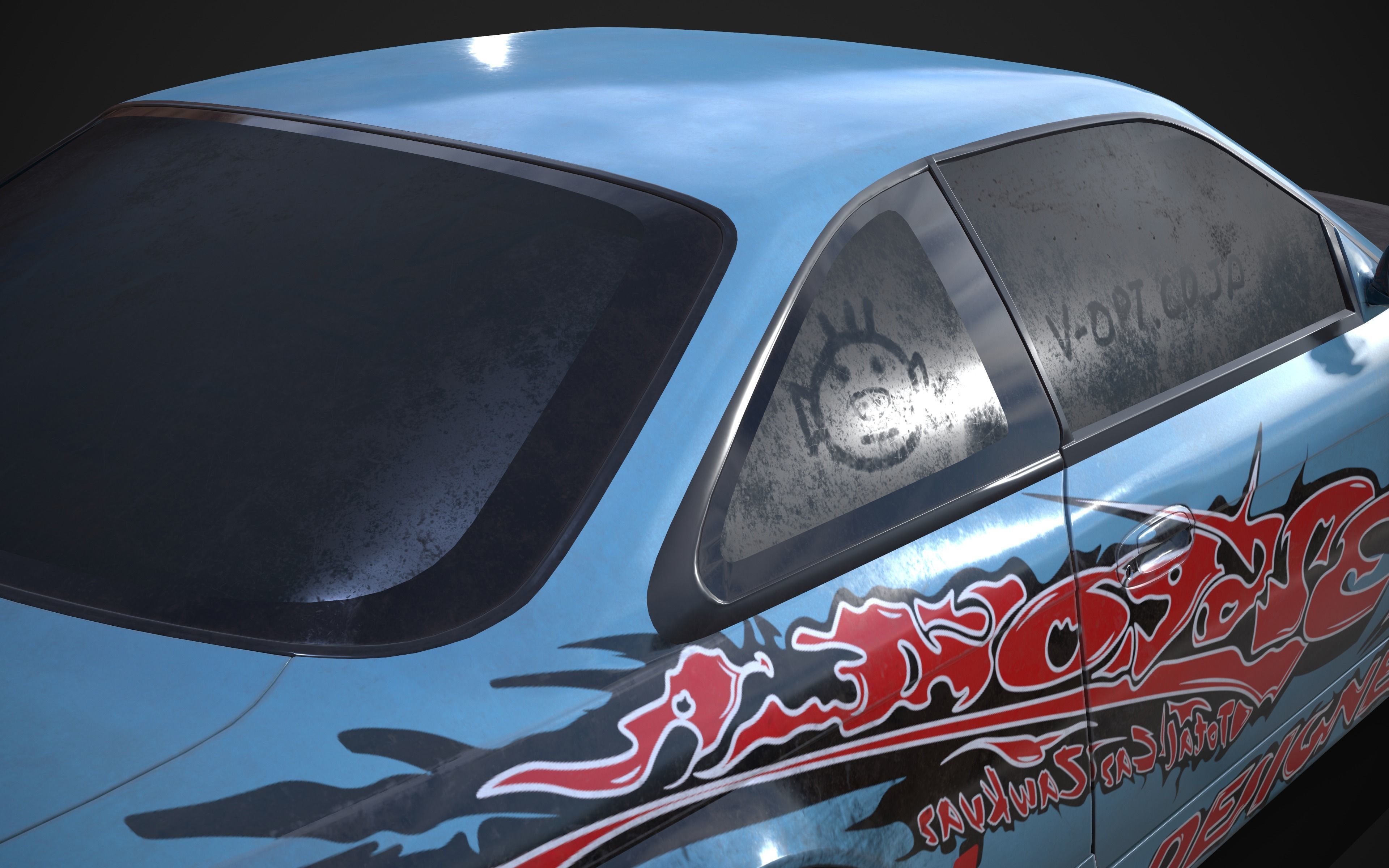 3D model Nissan Silvia S14 326 Power DLux bodykit VR / AR / low-poly ...