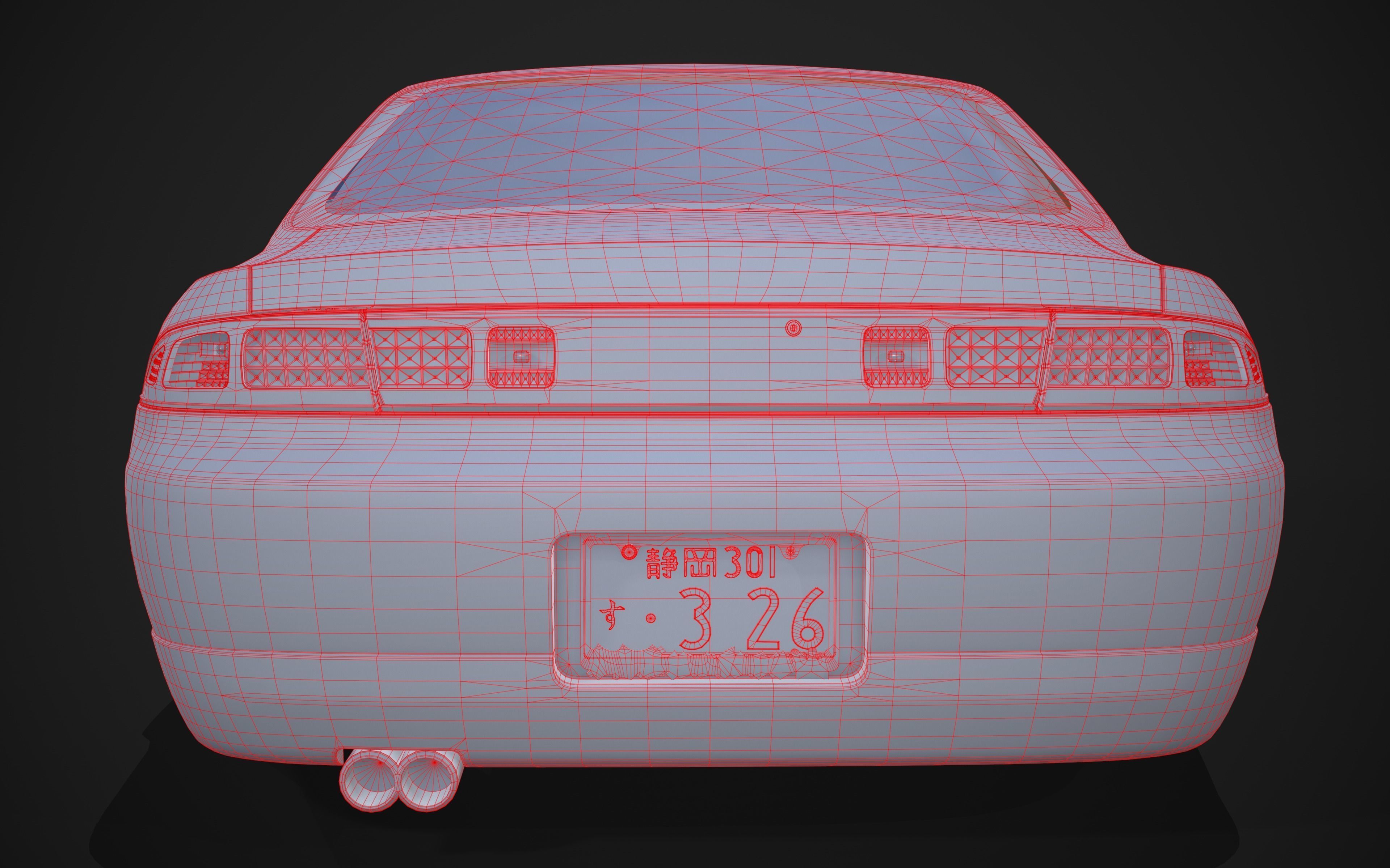 3D model Nissan Silvia S14 326 Power DLux bodykit VR / AR / low-poly ...