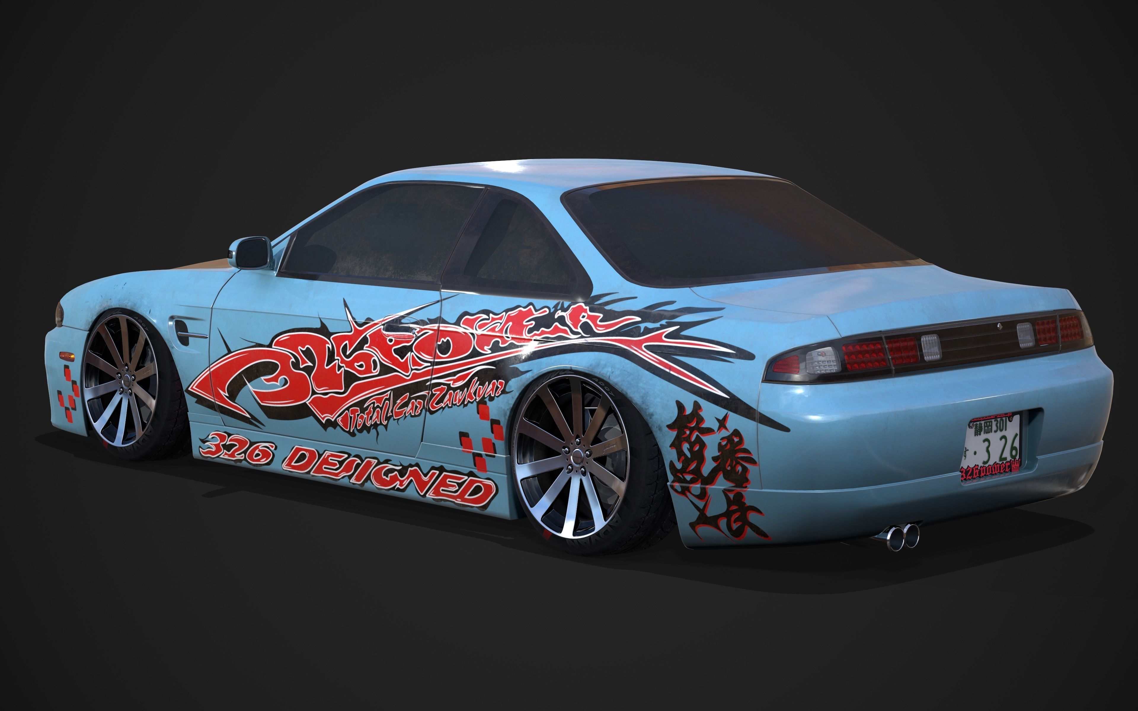 3D model Nissan Silvia S14 326 Power DLux bodykit VR / AR / low-poly ...