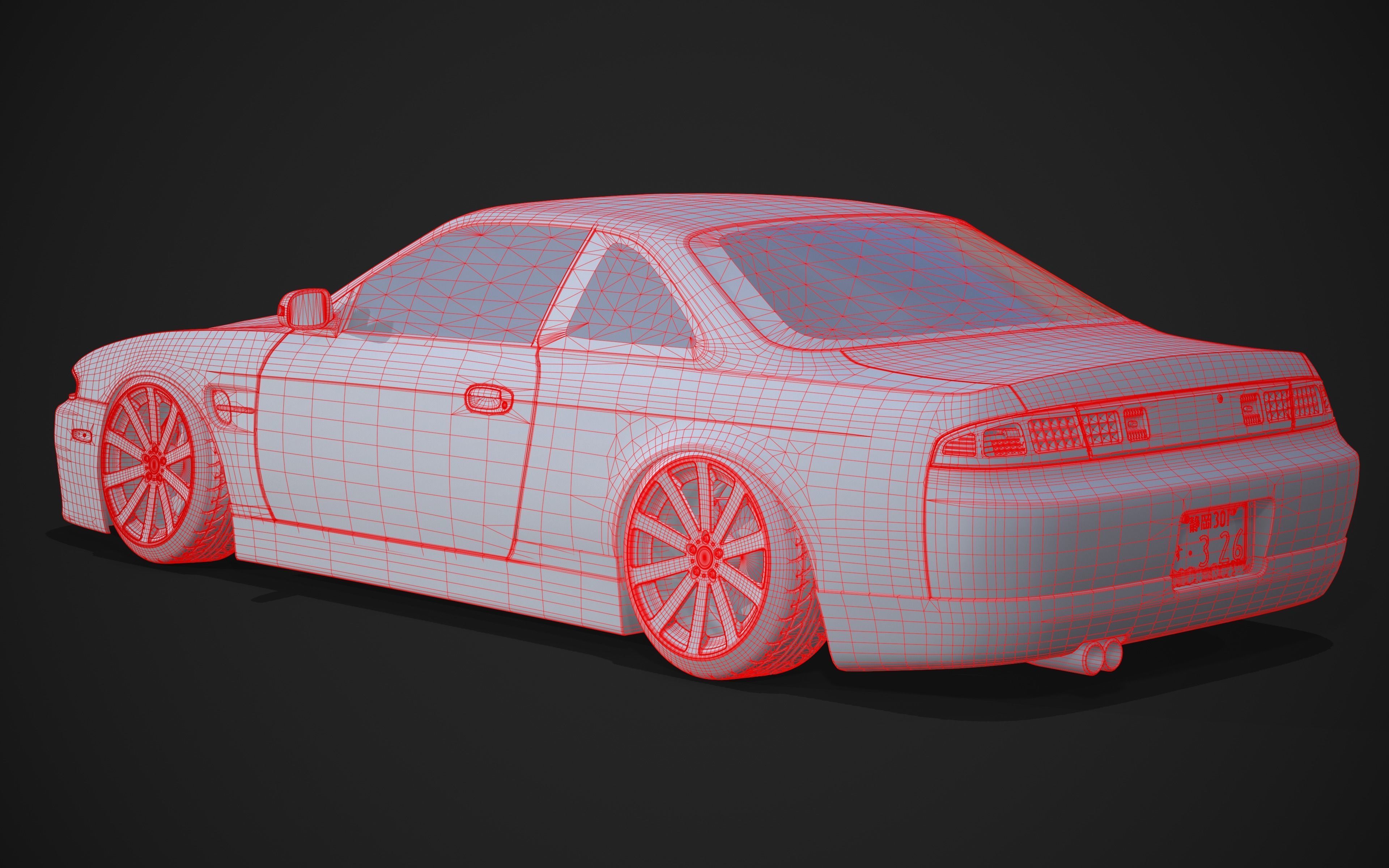 3D model Nissan Silvia S14 326 Power DLux bodykit VR / AR / low-poly ...