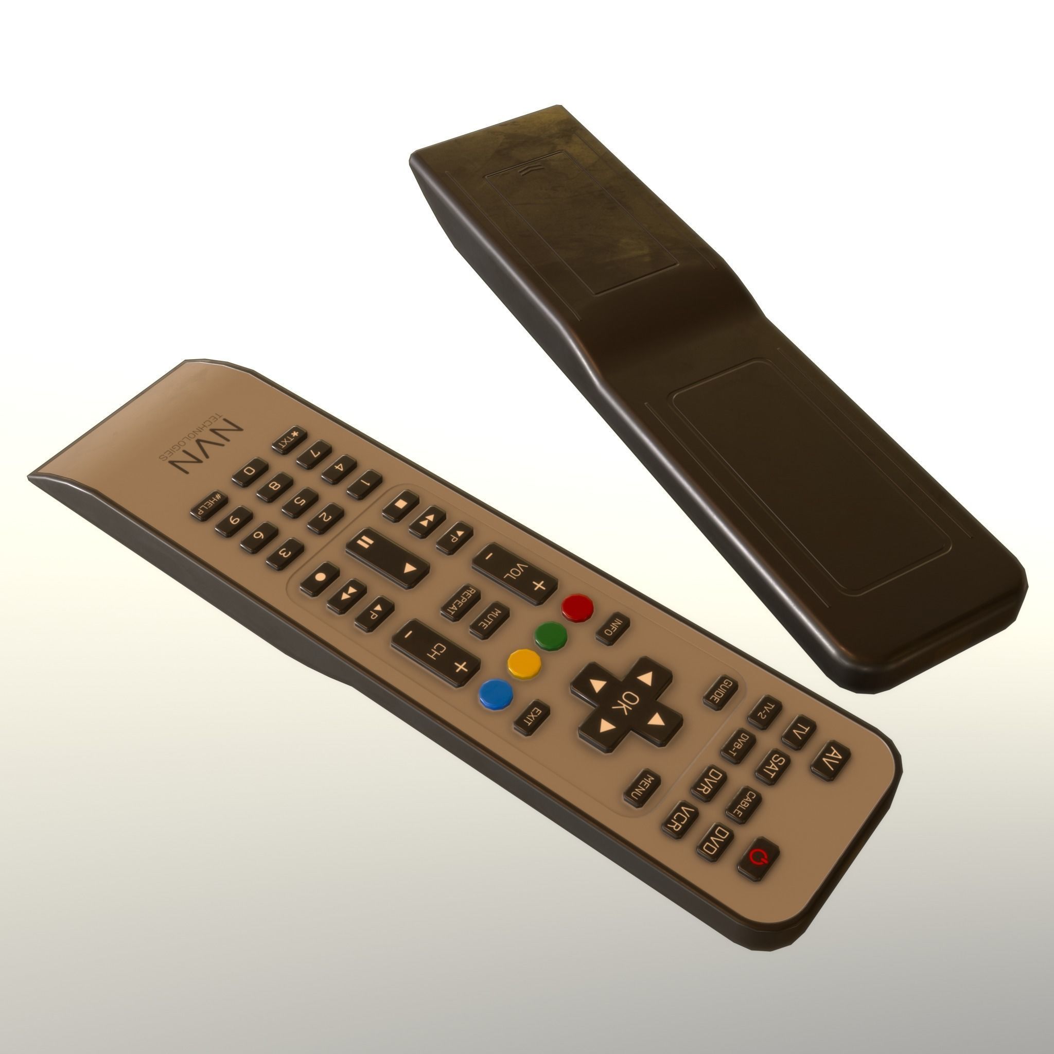 3D model 2000s TV Remote Control Gray VR / AR / low-poly | CGTrader