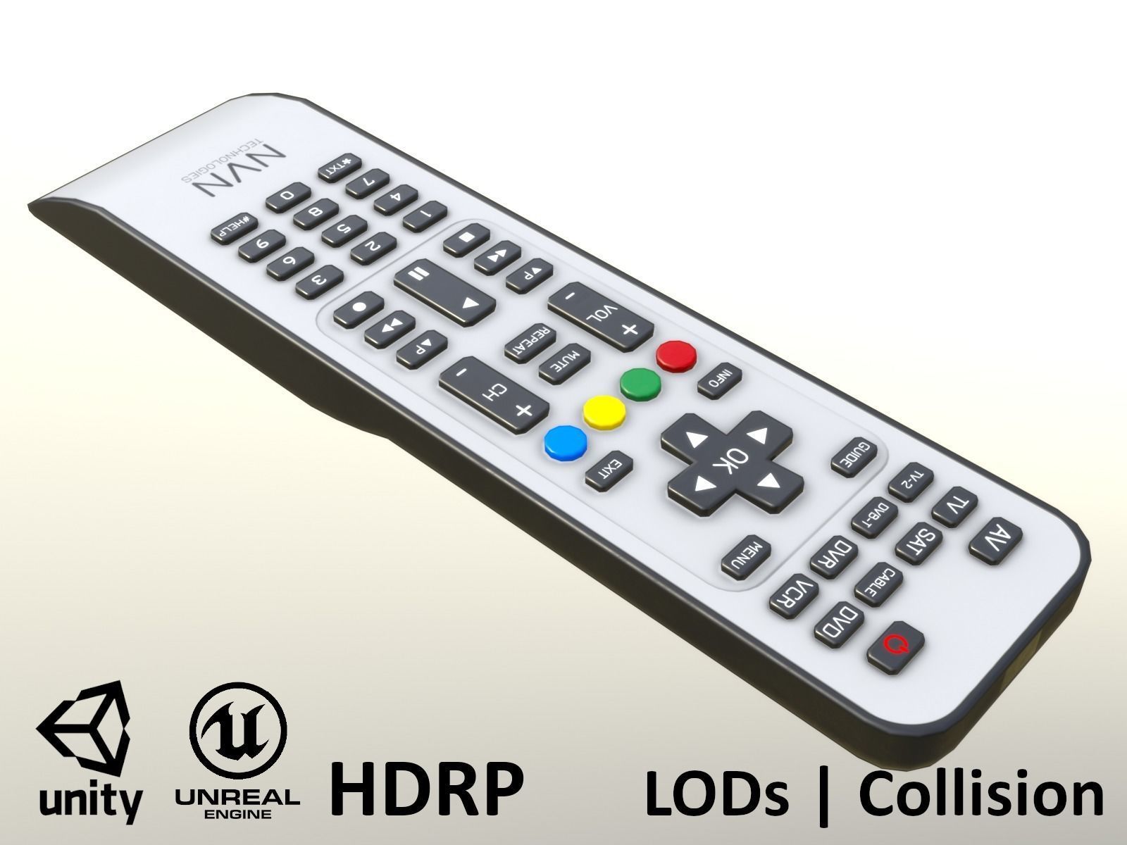 2000s TV Remote Control Gray 3D model | CGTrader