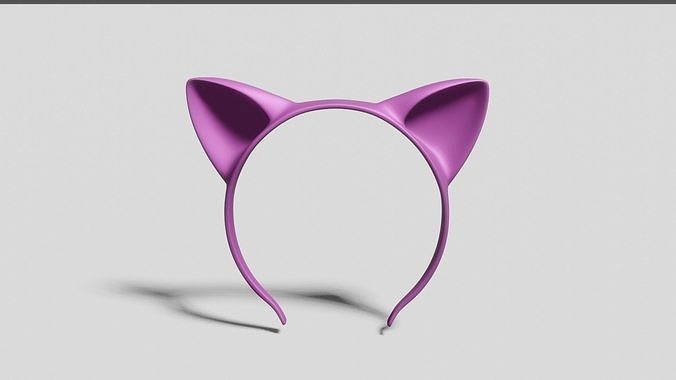 Headband Cat ears 3D model 3D printable | CGTrader