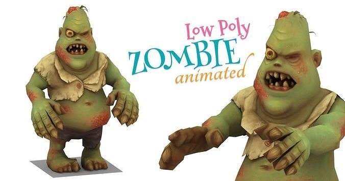 Zombie with animations 3D model animated rigged | CGTrader