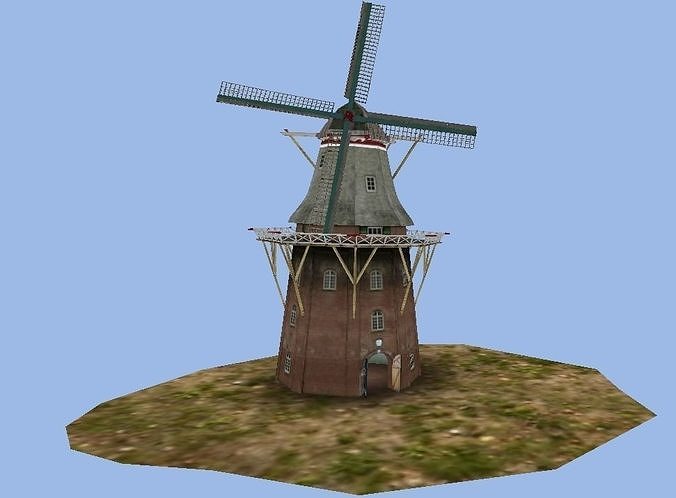 3D model Dutch old windmill VR / AR / low-poly | CGTrader