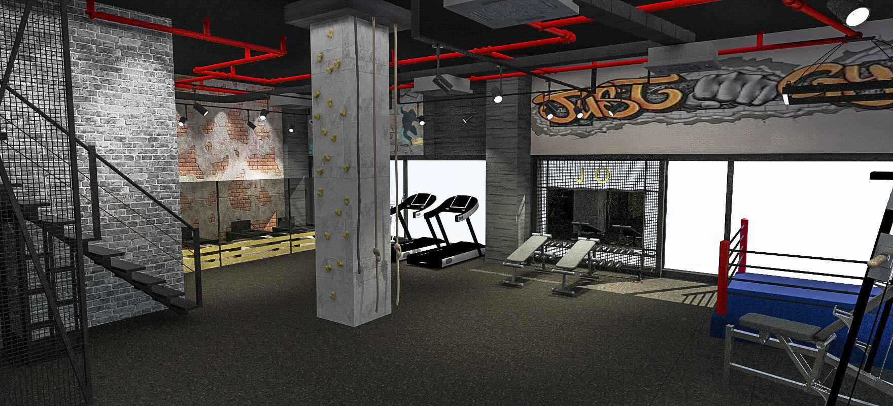 3D model 3D GYM nterior Design VR / AR / low-poly | CGTrader