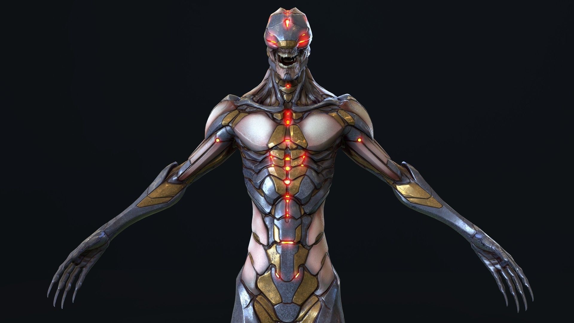 Free Biomechanical Mutant free VR / AR / low-poly 3D model rigged ...