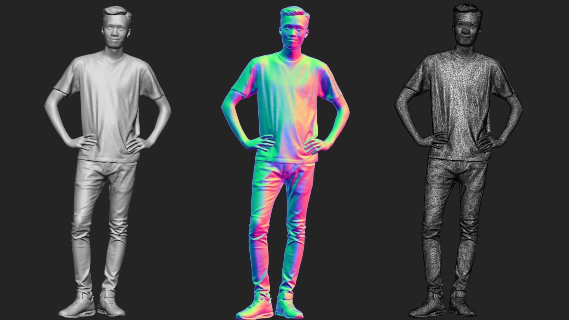A Handsome Young Man Posing In Akimbo Posture 3D model | CGTrader