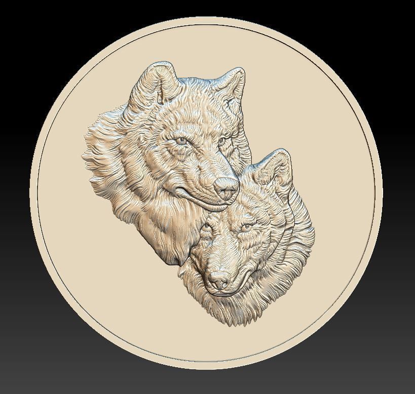 Wolves Coin - relief - 2020 3D model 3D printable | CGTrader