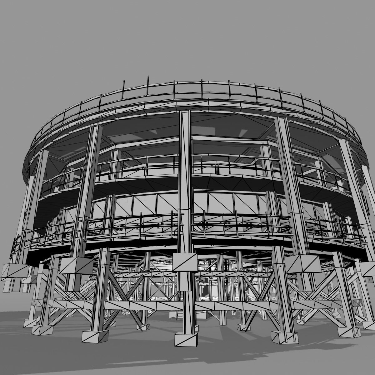 rotary kiln furnace and annular cooler 3D model rigged | CGTrader