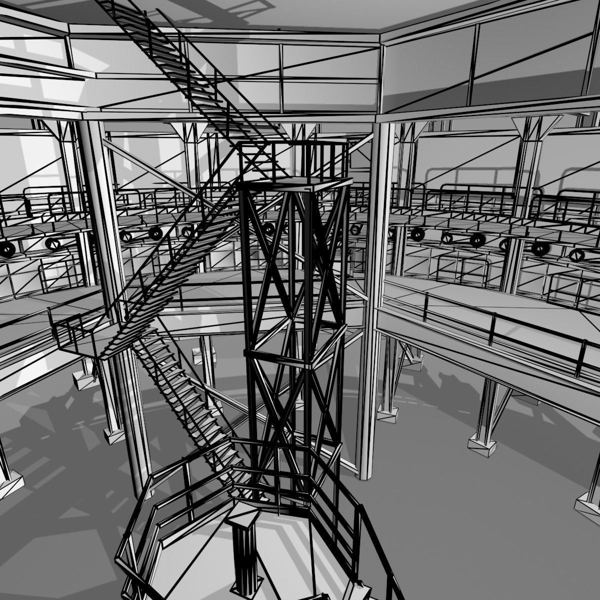 rotary kiln furnace and annular cooler 3D model rigged | CGTrader