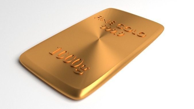 Goldplate 1000gram 3D model | CGTrader