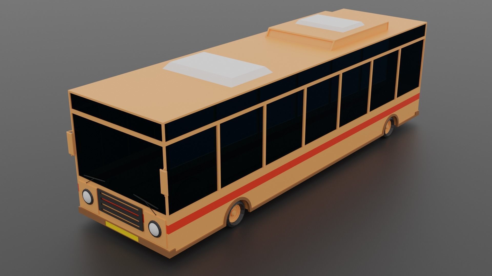 Low Poly Bus Game Ready School Bus Cartoon Bus free VR / AR / low-poly ...