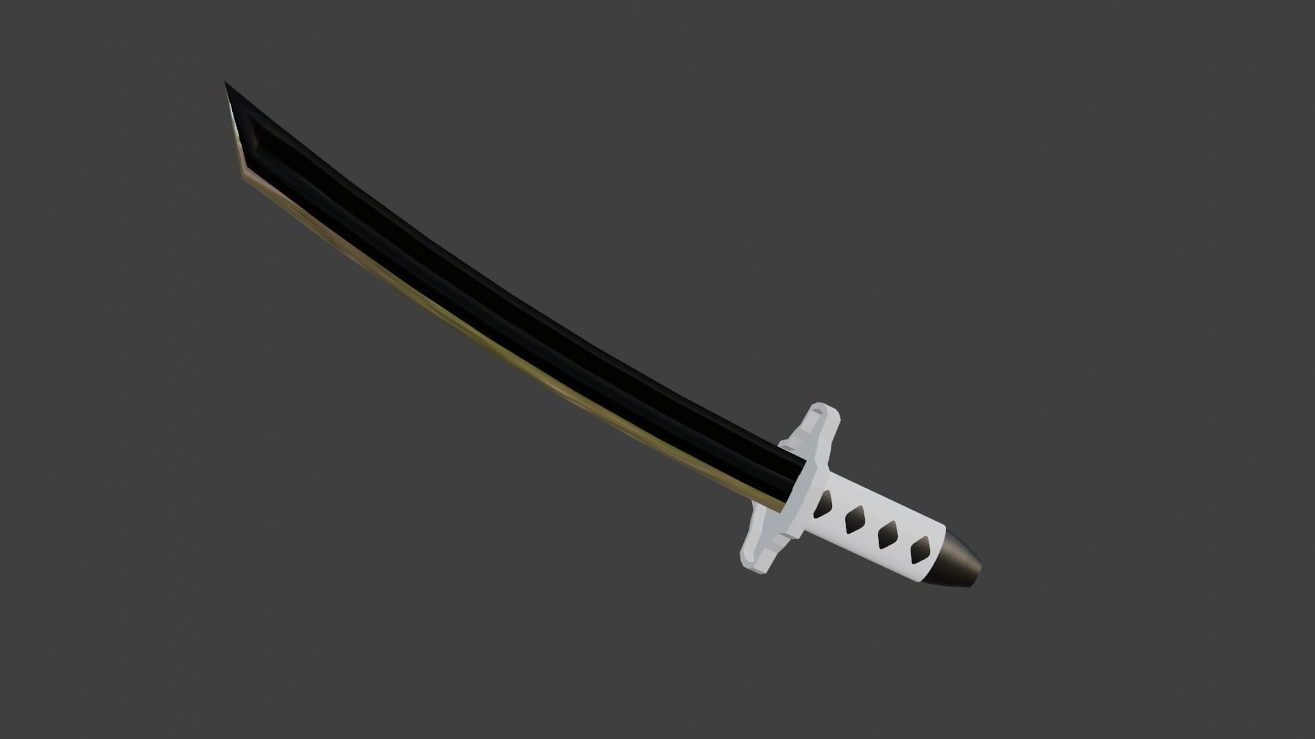 3D model Simple black katana | CGTrader
