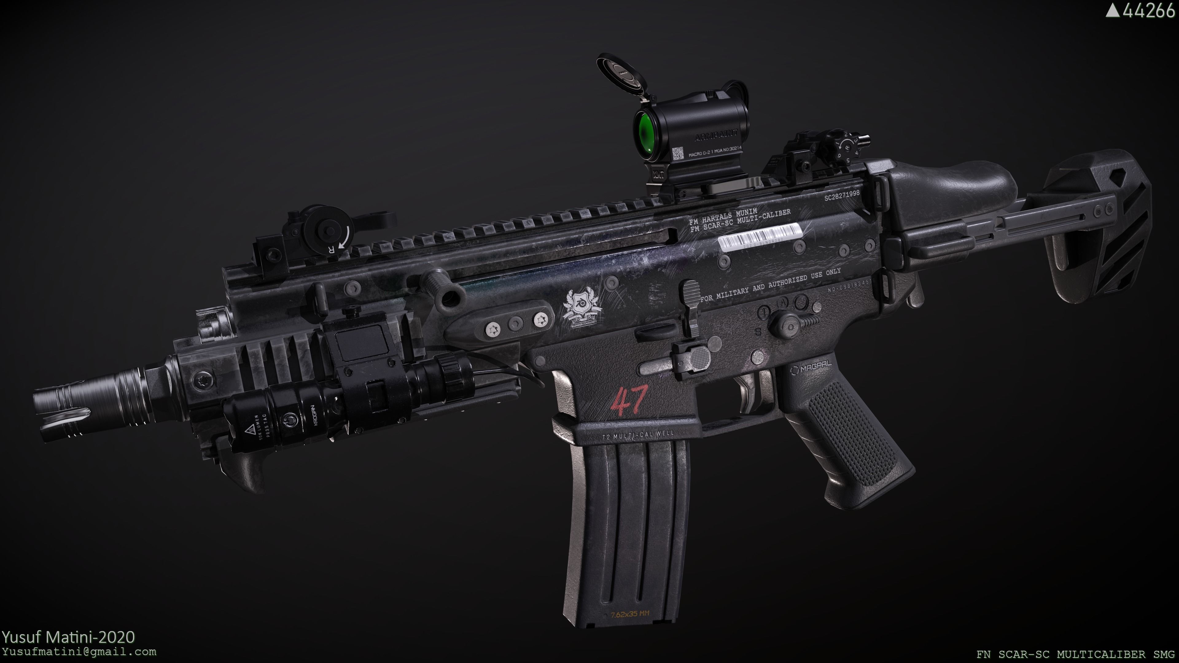 3D model FN Scar-SC SMG VR / AR / low-poly | CGTrader