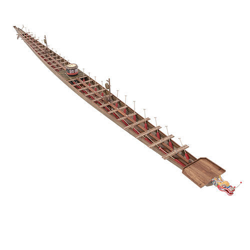 Chinese traditional wooden dragon boat 3D model | CGTrader