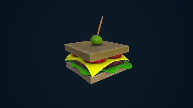 3D model Stylized Sandwich VR / AR / low-poly | CGTrader