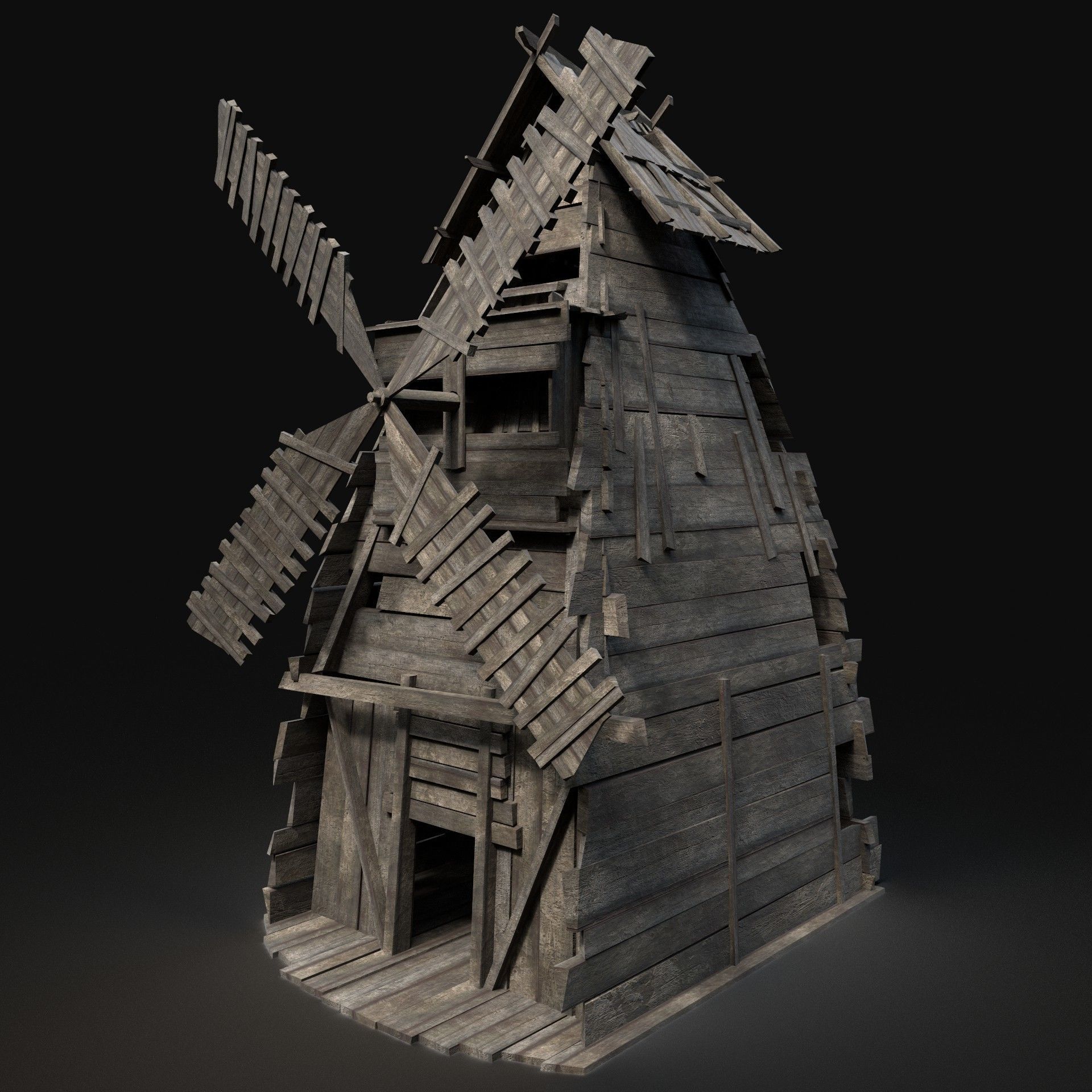 Next Gen AAA Viking Wooden Enterable Fantasy Windmill free VR / AR ...