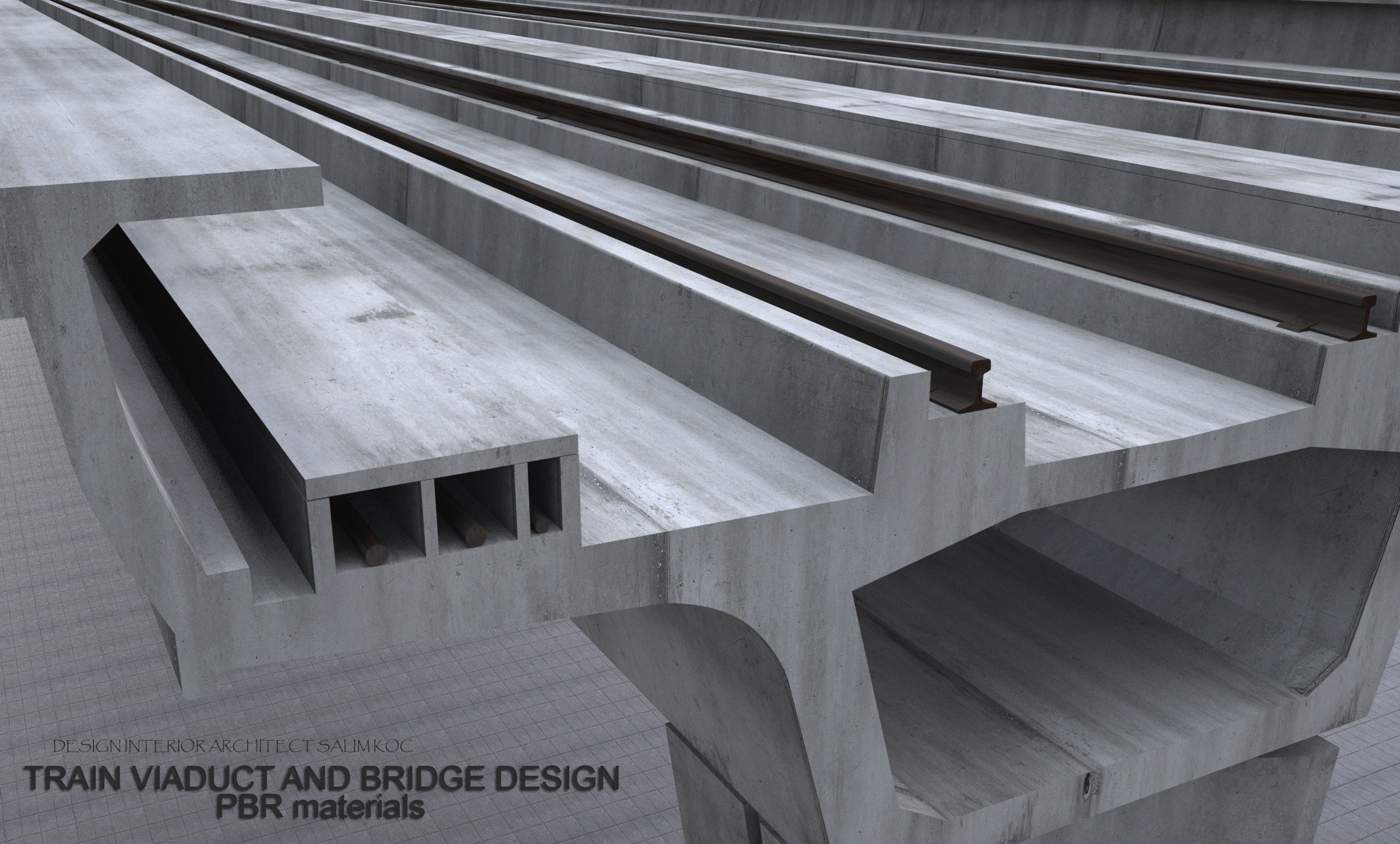 3D model RAILWAY CONCRETE BRIDGE 3DMODEL VR / AR / low-poly | CGTrader