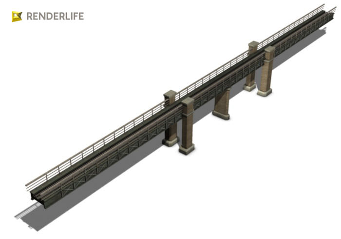 Train bridge 3D model animated | CGTrader
