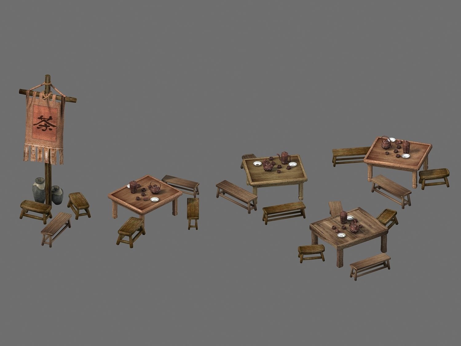 Street vendors - tea stalls 3D model | CGTrader
