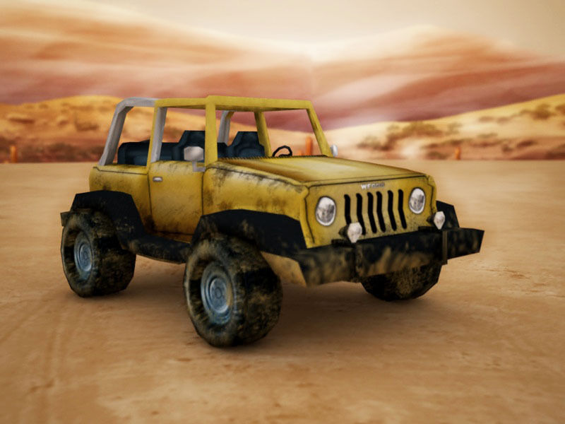 3D model Low Poly Jeep in desert VR / AR / low-poly | CGTrader