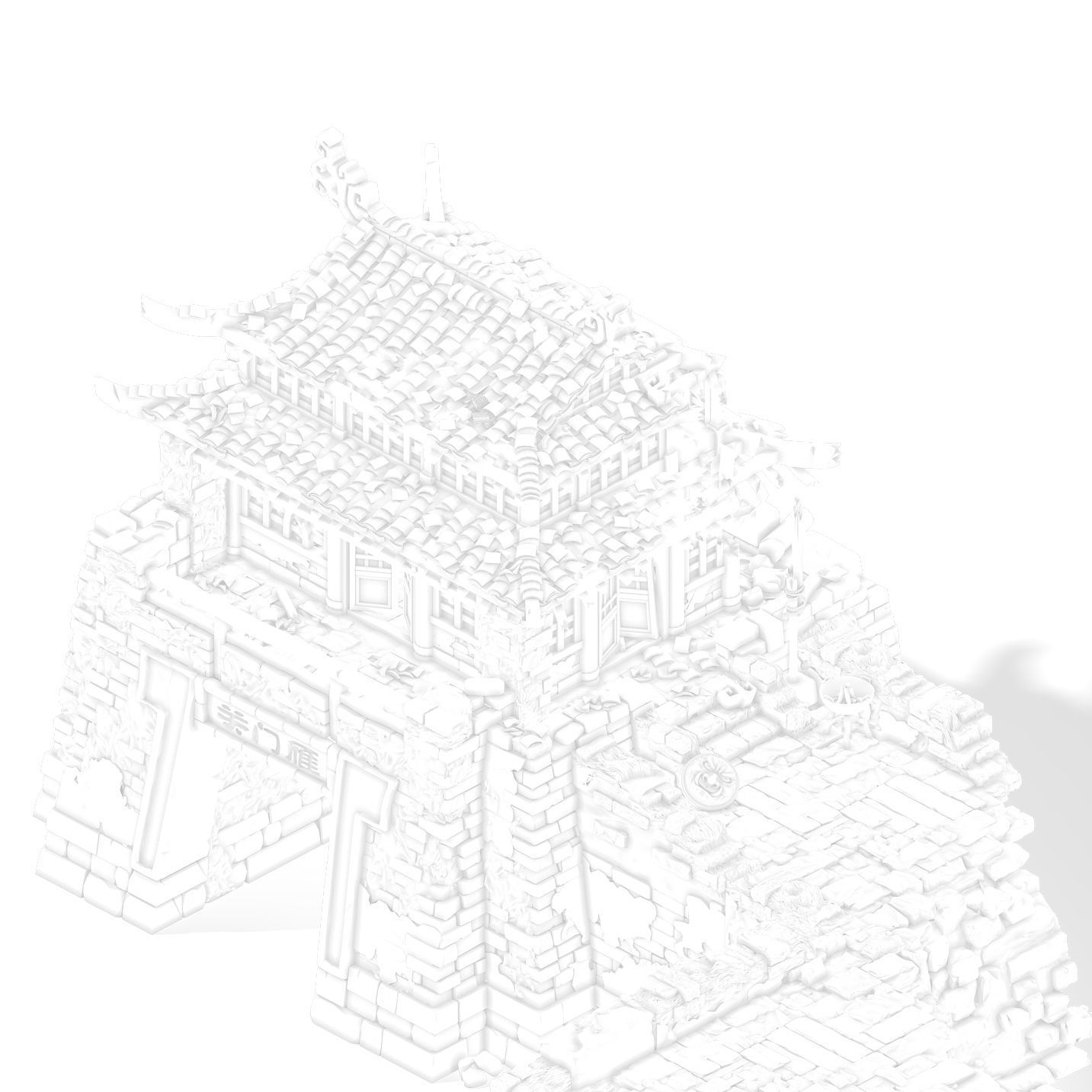 Yanmen off - gate 3D model | CGTrader