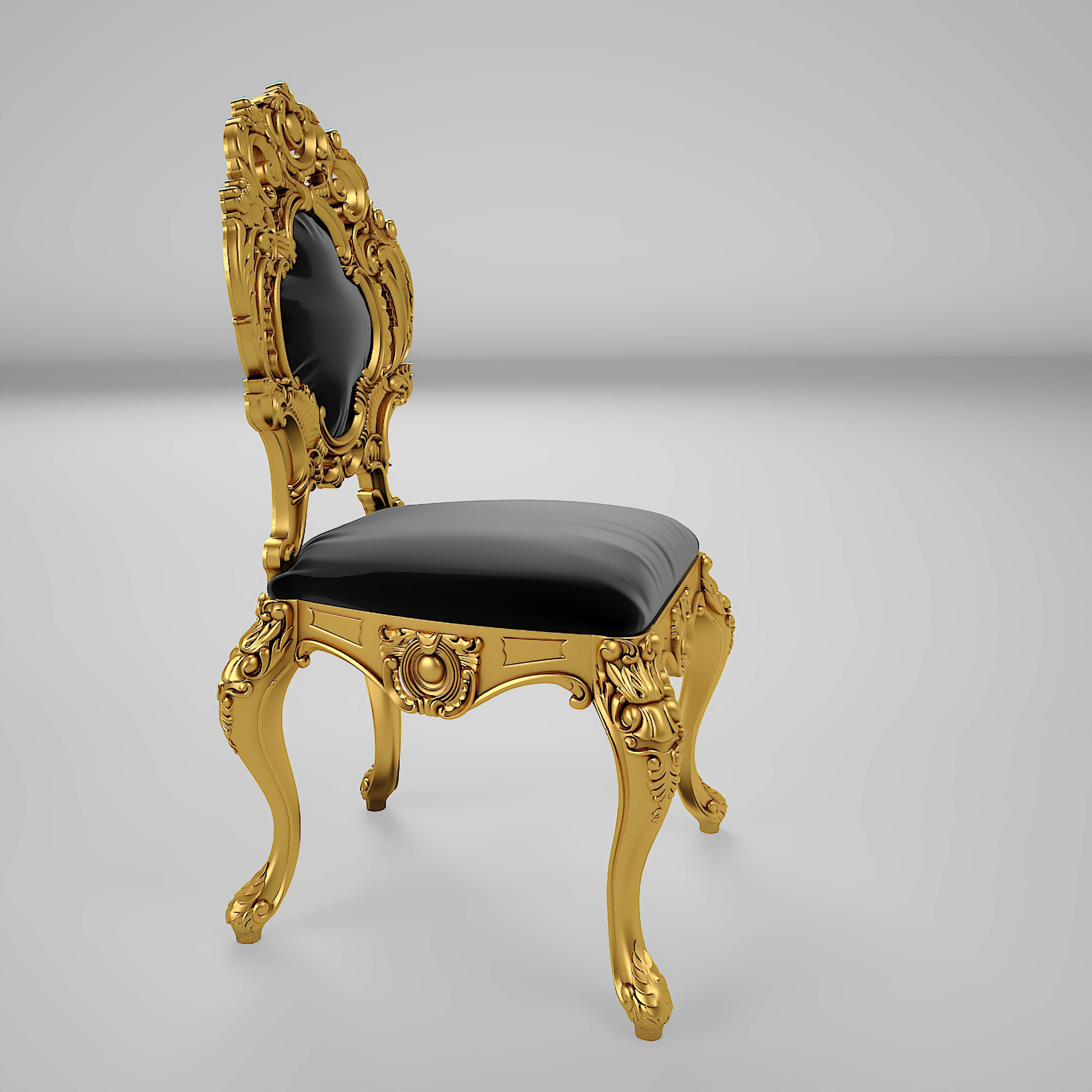 001golden ornamental chair render ready vray 3D model | CGTrader