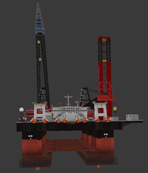 3D model Heerema Balder Semi Submersible Crane Offshore Vessel VR / AR ...