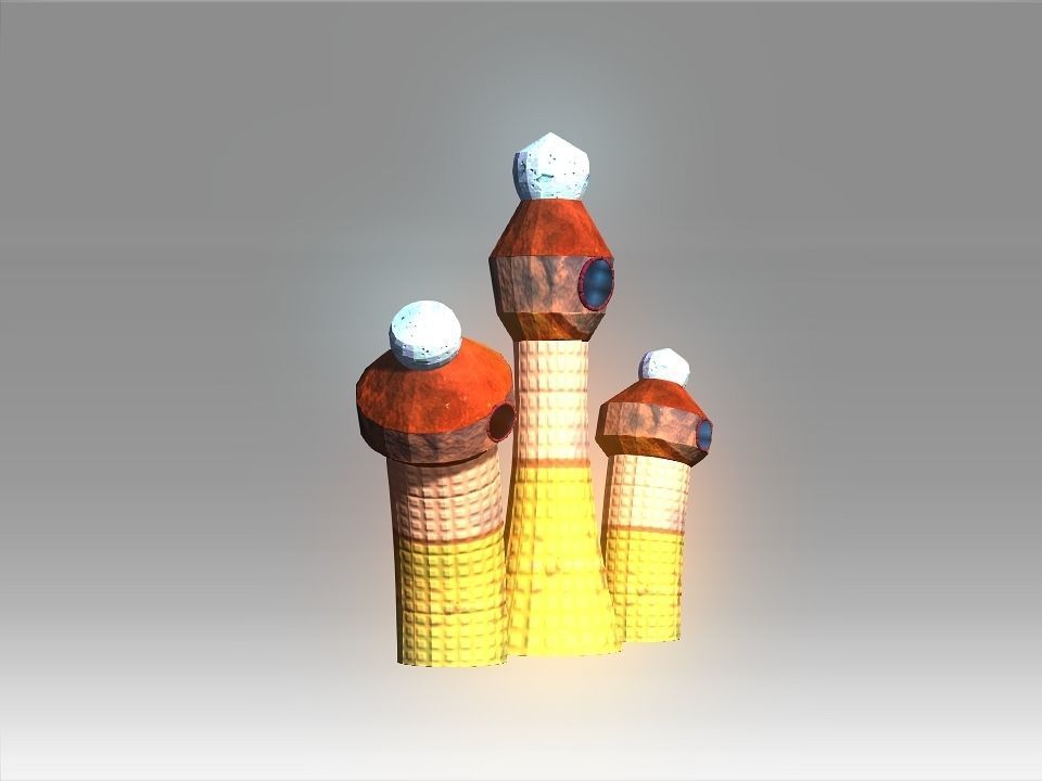 3D model Funny 3 Cyclops Towers VR / AR / low-poly | CGTrader