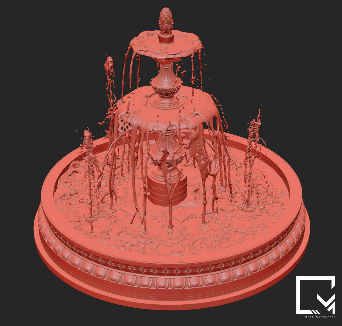 Classic Fountain 3D model animated | CGTrader