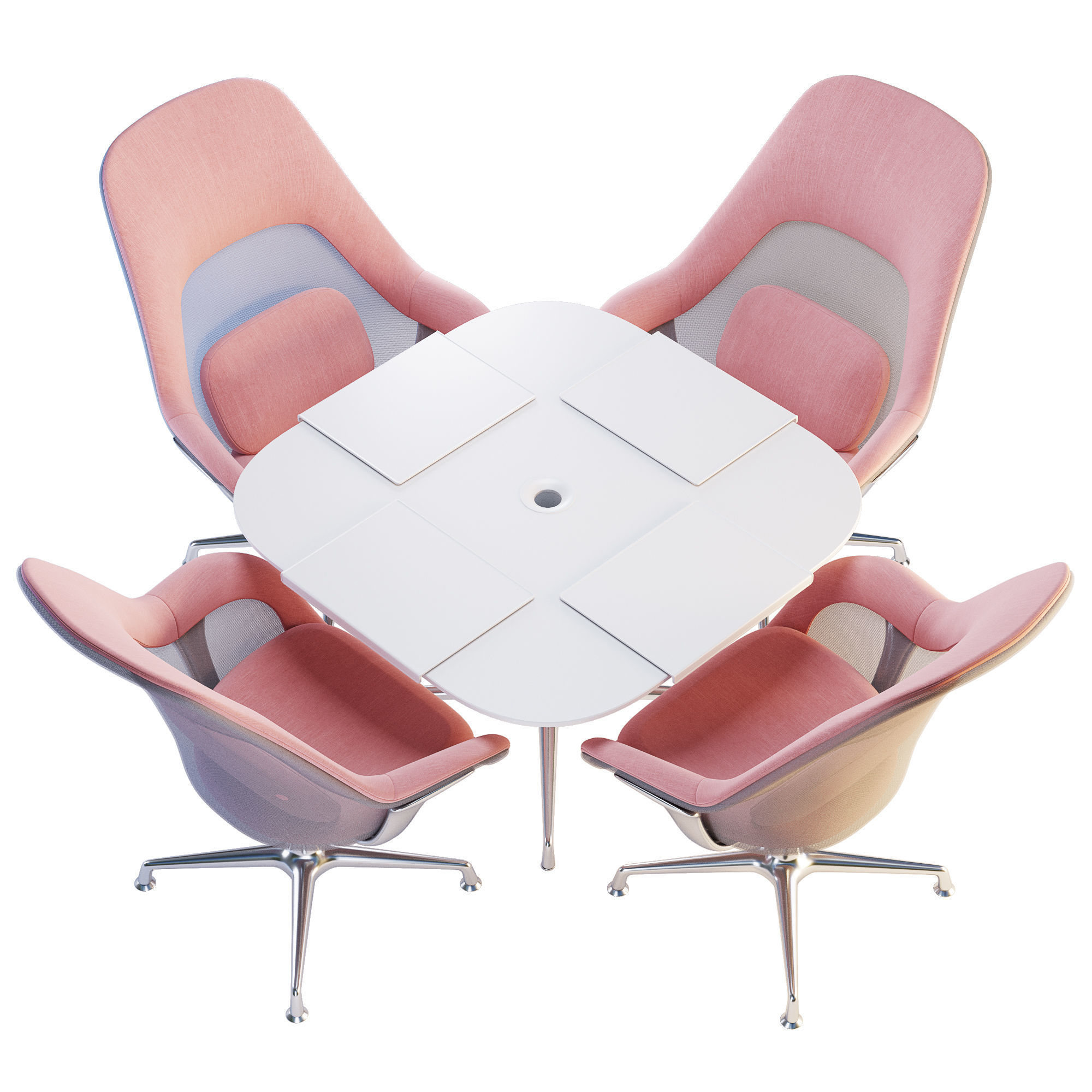 Coalesse - SW 1 Lounge Seating and Conference Table 3D model | CGTrader