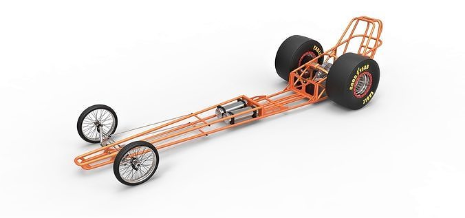 Chassis of front engined dragster 3D model | CGTrader