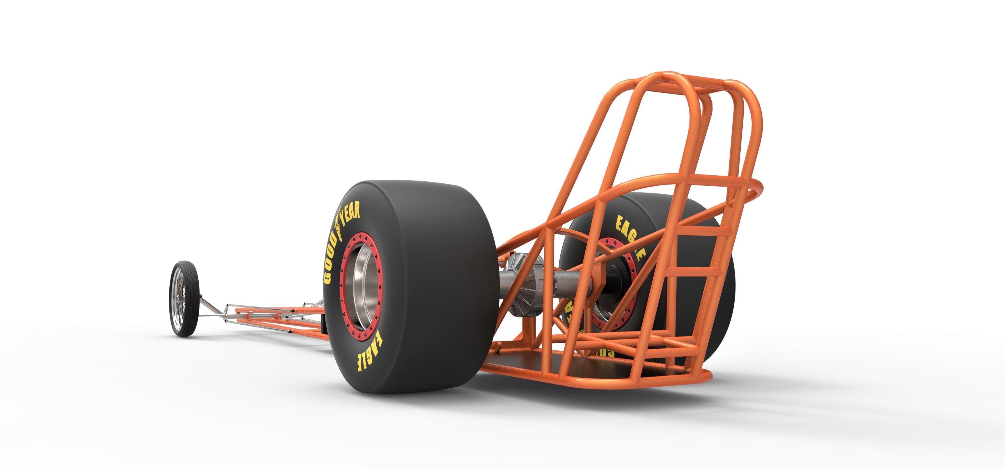 Chassis of front engined dragster 3D model | CGTrader