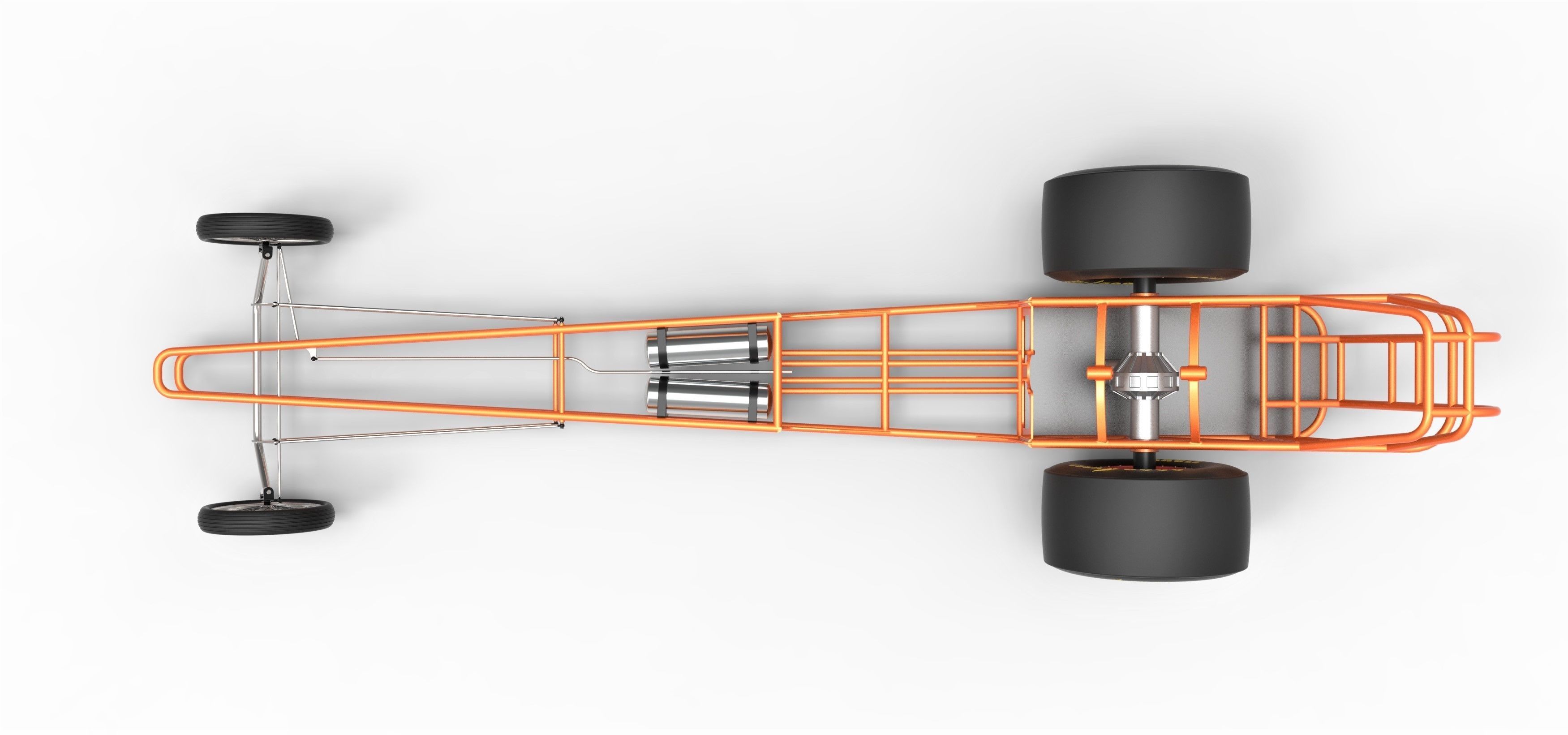Chassis of front engined dragster 3D model | CGTrader