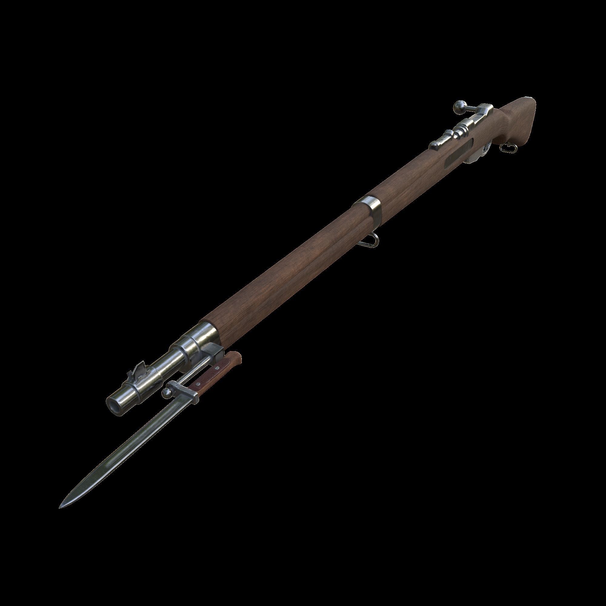 3D model HISTORIC MANNLICHER M1985 GUN VR / AR / low-poly | CGTrader