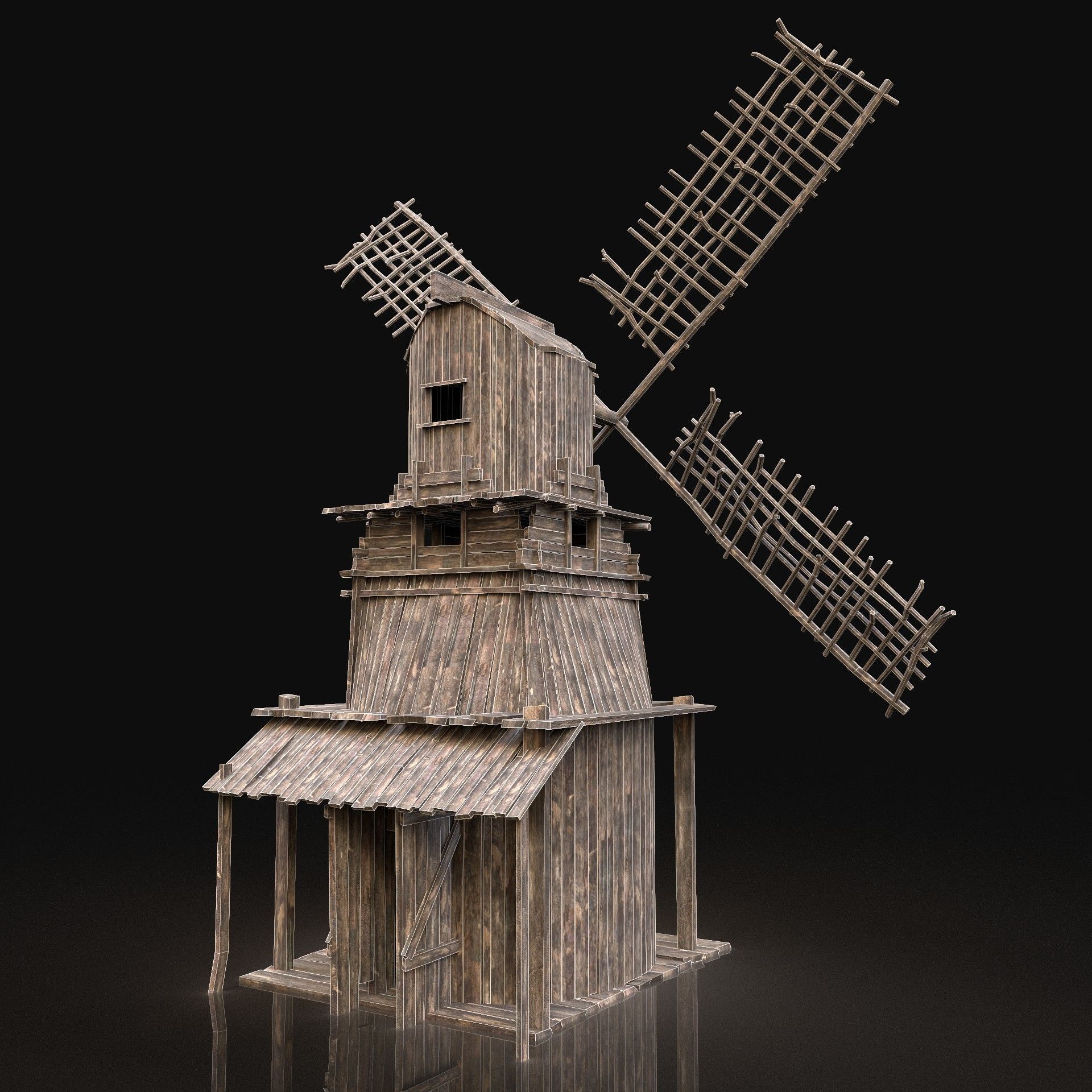 Next Gen AAA Wooden Viking Medieval Enterable Farm Windmill free VR ...