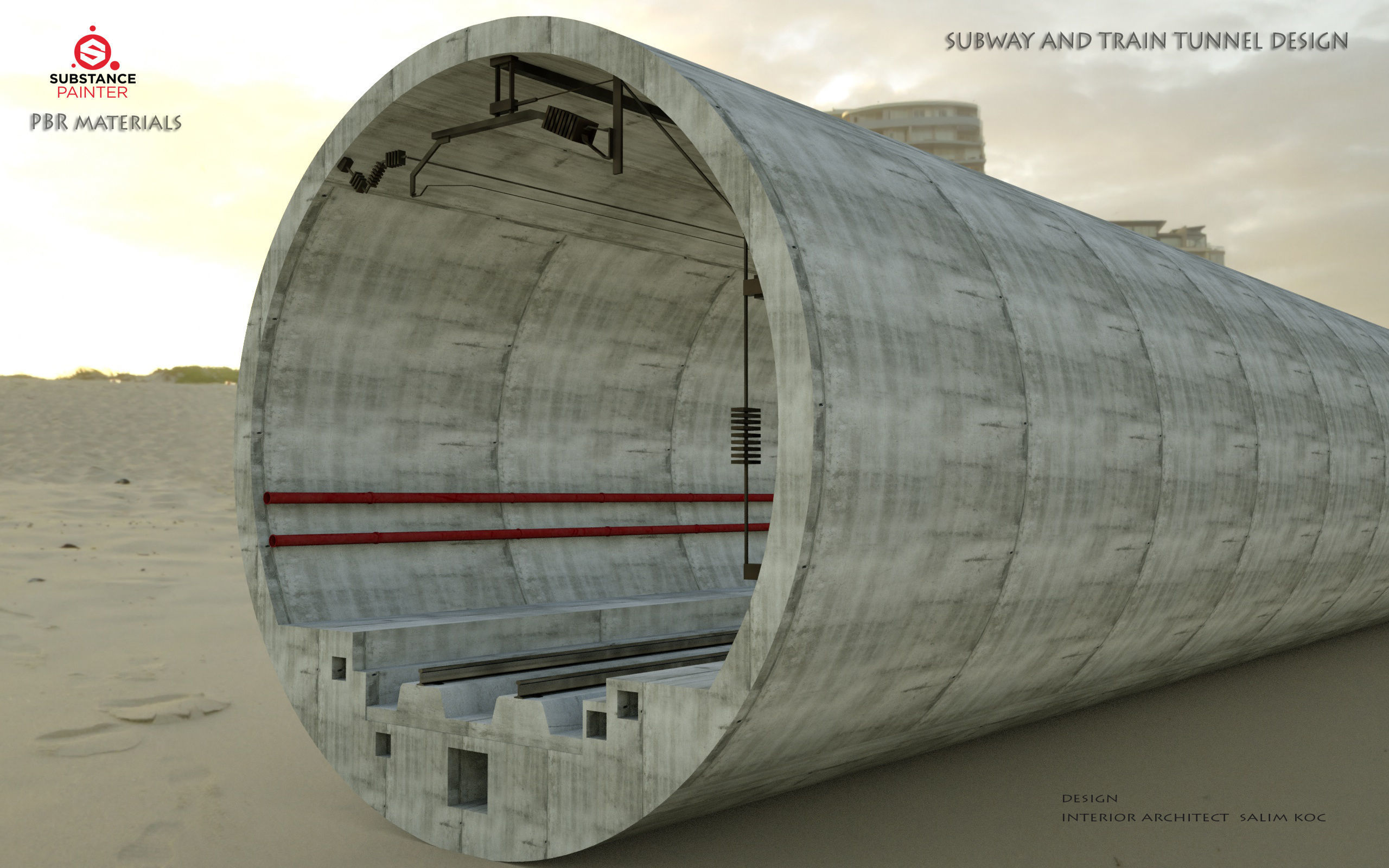 3D model SUBWAY AND TRAIN TUNNEL DESIGN VR / AR / low-poly | CGTrader